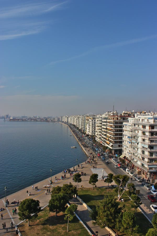 Thessaloniki Strand Grekland Fotografering för Bildbyråer - Bild av ...