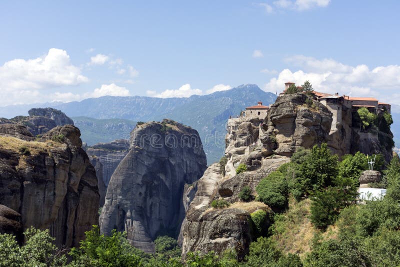 Mountain in Thessaly, Greece, Meteora, Monastery in the Mountains Stock ...