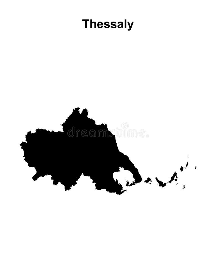 Thessaly outline map stock vector. Illustration of design - 360429622