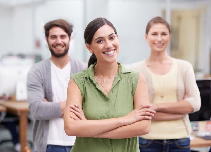 Theyre a Dream Team. Three Work Colleagues in the Office. Stock Photo ... Theyre a Dream Team. Three Work Colleagues in the Office. Stock Photo ...