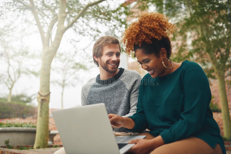Theyre Feeling Good about the Semester. Low Angle Shot of Two Young ...