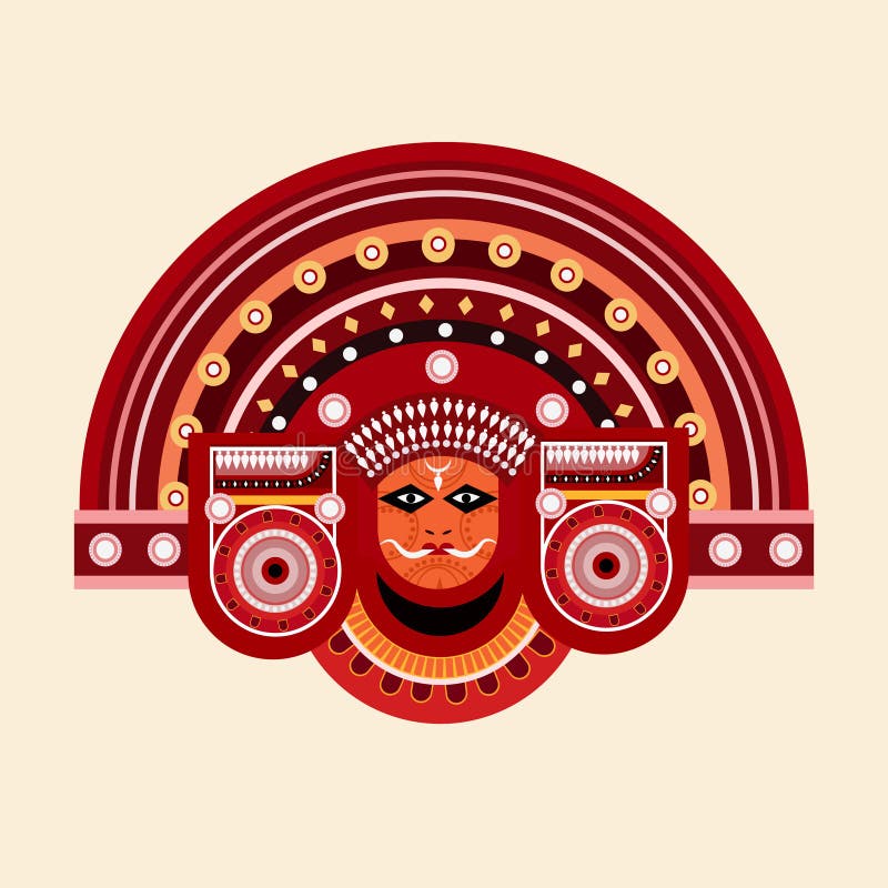 Illustration of a Theyyam Face. Stock Illustration - Illustration of ...