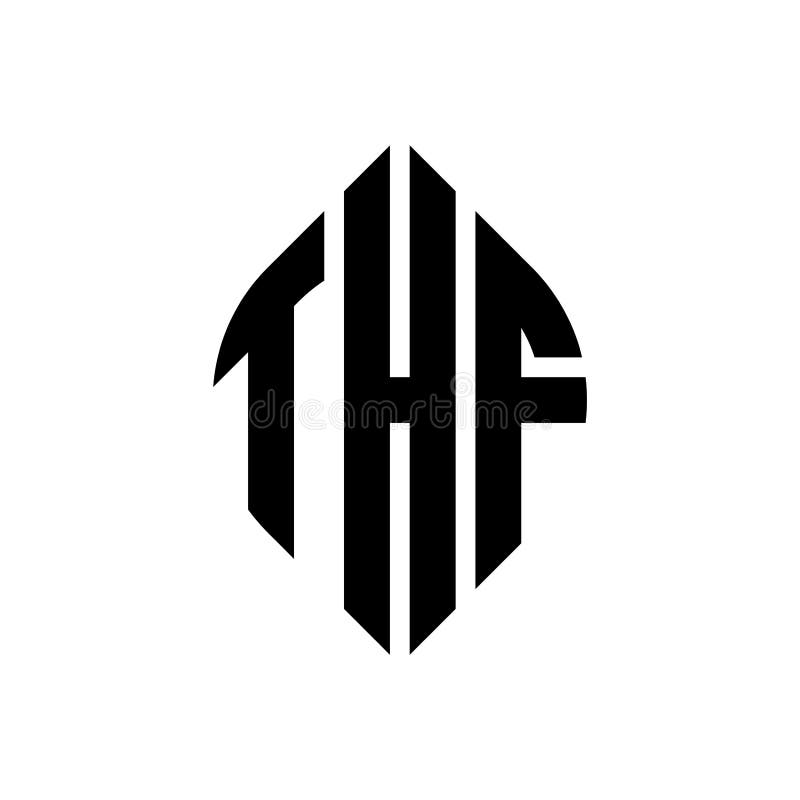 THF Circle Letter Logo Design with Circle and Ellipse Shape. THF ...