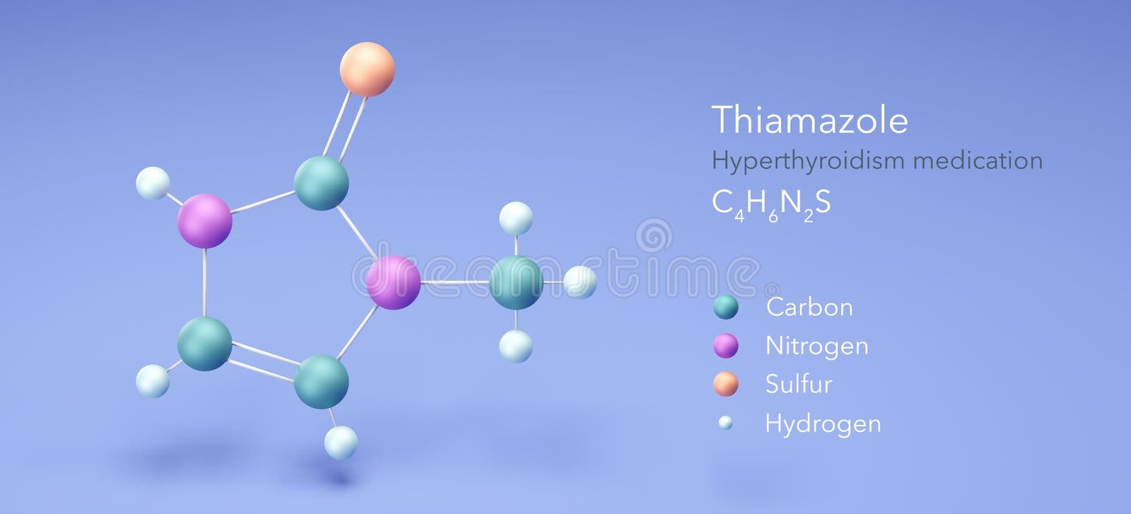 Thiamazole, Methimazole Molecule. it is Hyperthyroidism Drug Stock ...