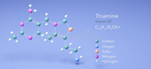 Thiamine, Vitamin B1, Molecular Structures, 3d Model, Structural ...