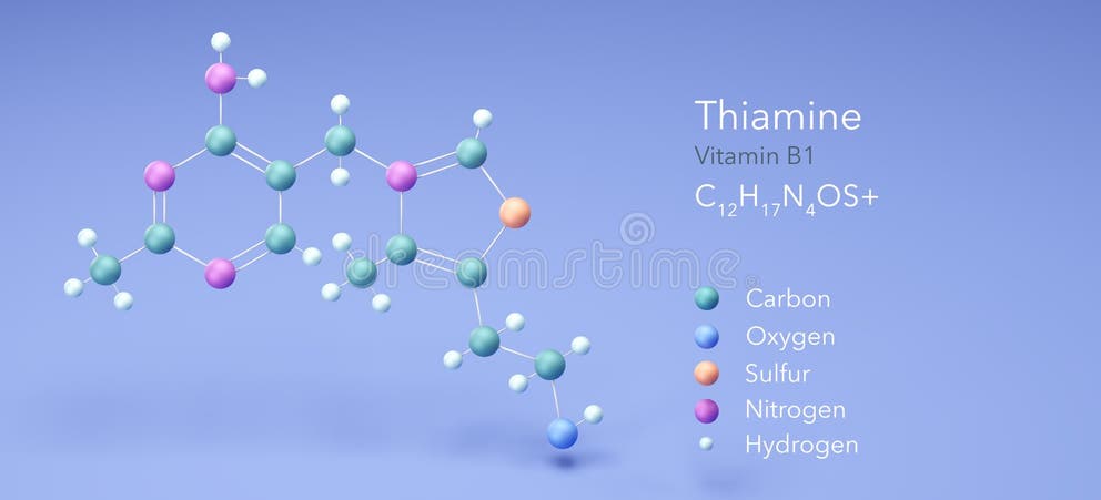 Thiamine, Vitamin B1, Molecular Structures, 3d Model, Structural ...