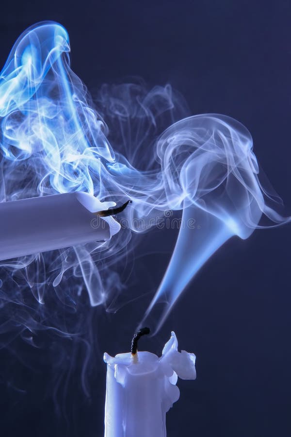Thick Abstract Smoke from Two Extinguished Candles Stock Image - Image ...