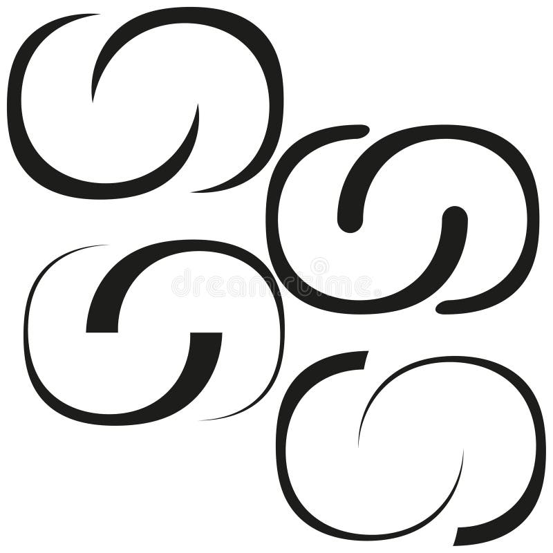 Thick Arc Icons. Bold Curved Pattern. S Shape Vector. Minimal Loop ...