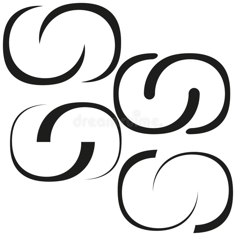 Thick Arc Icons. Bold Curved Pattern. S Shape Vector. Minimal Loop ...