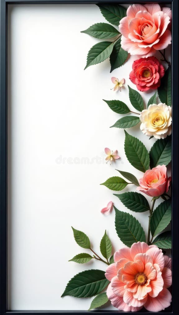 Thick Black Border, Pristine White Background , Empty Space, Digital ...