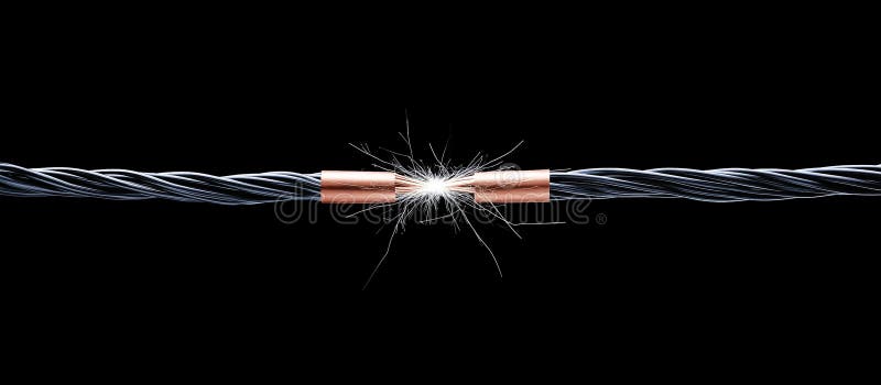 Electric Current Flowing and Sparking between Two Copper Wire Ends ...