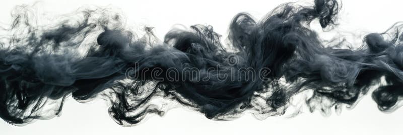 Thick Black Fog Smoke on White Background Stock Image - Image of misty ...