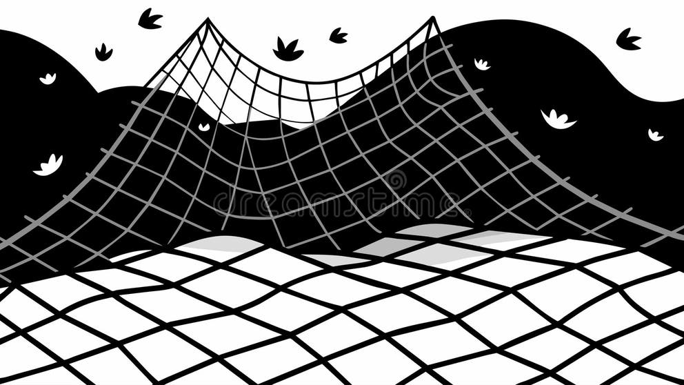 Thick Black Netting Pulled Taut Over the Entire Site Creating a Clear ...