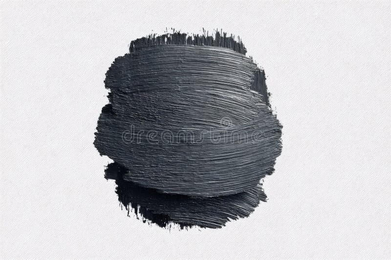 Thick Black Paint is Creating a Textured Circular Shape on a White ...