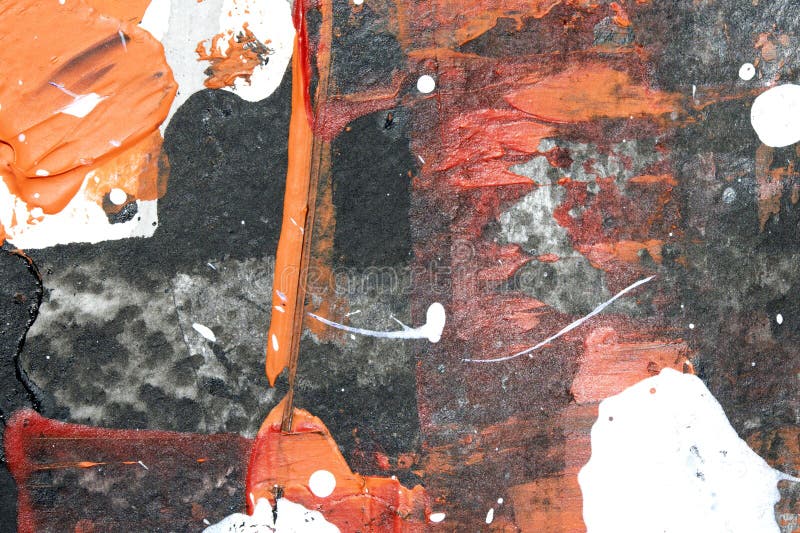 Thick Black Red and White Ink and Paint Splatters and Lines Abstract ...