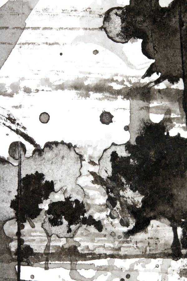 Thick Black Red and White Ink and Paint Splatters and Lines Abstract ...