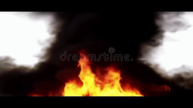 Thick Black Smoke Billowing from a Fiery Explosion Stock Video - Video ...