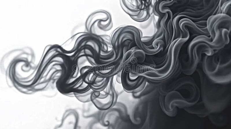 Thick Black Smoke Rolling Slowly, Forming a Dense Cloud, White ...