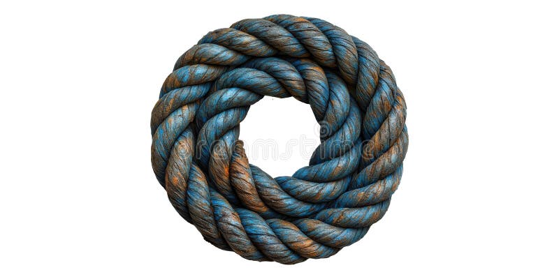 Thick Blue Coiled Rope Close-up Isolated on Transparent Background ...