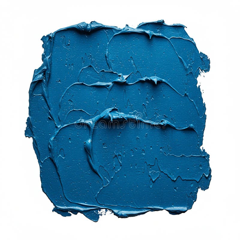 Thick Blue Paint is Spread Across a White Background, Forming a ...