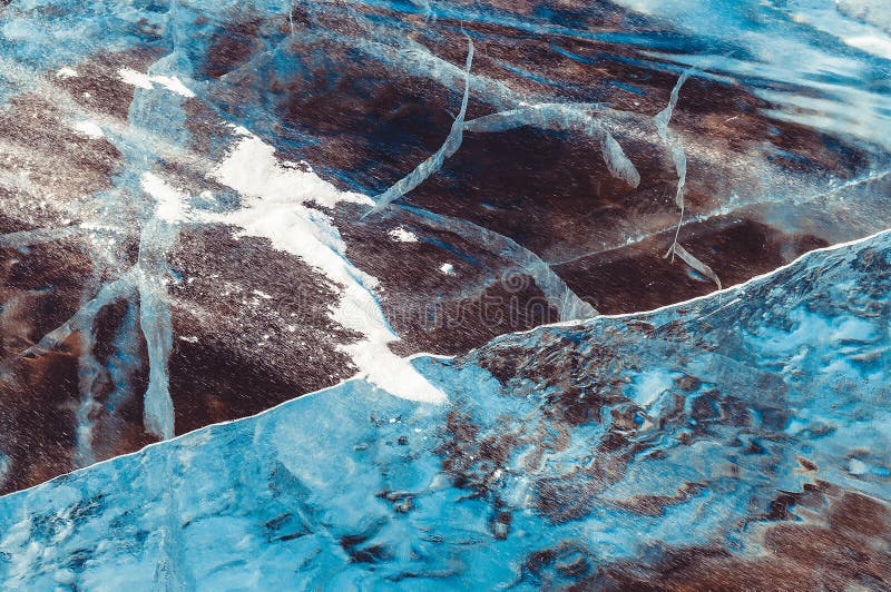 Cracked Thick Transparent Ice Stock Image - Image of decorative, cold ...