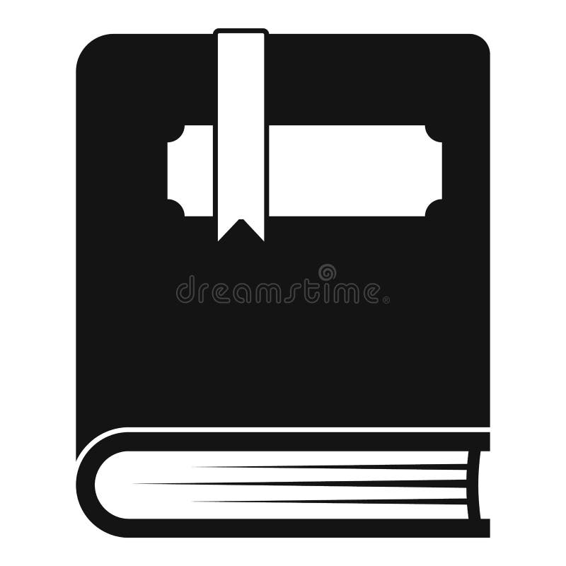 Thick Book with Bookmark Icon, Simple Style Stock Vector - Illustration ...