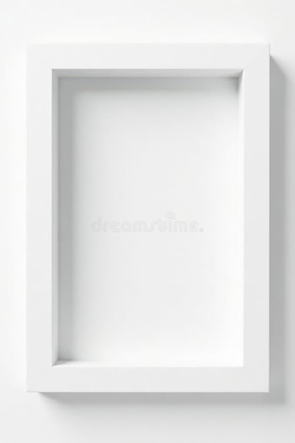 Thick, Bright White Square Frame Isolated on Seamless White , Studio ...