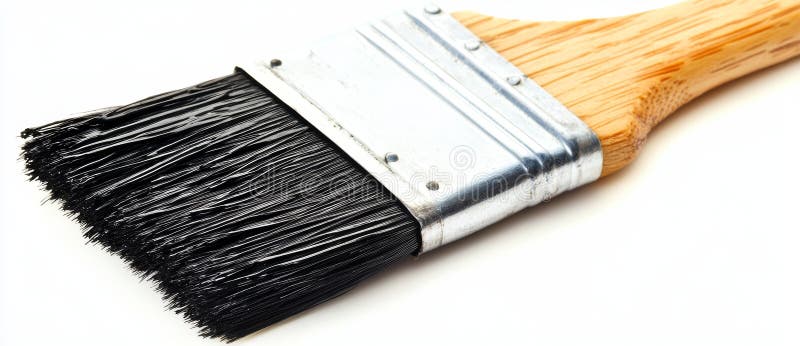 A Thick-bristled Brush for Coloring, Displayed on a Plain Background ...