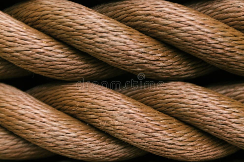 Thick Brown Rope Rolled into a Roll. Horizontal Layout Stock Photo ...