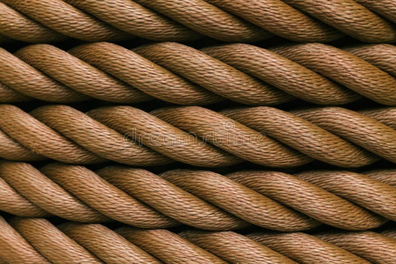Thick Brown Rope Rolled into a Roll. Horizontal Layout Stock Image ...