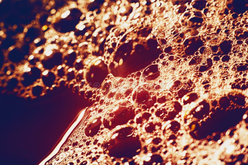 Thick Bubbling Soap Suds on the Surface of the Water. Trendy Colors ...