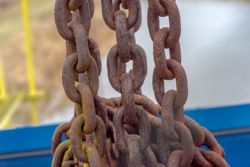 Thick Chains, Rusty and Hanging in a Tangled "braid" . Stock Photo ...