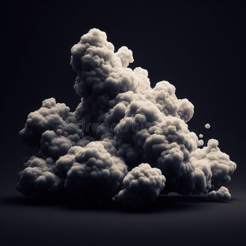 Thick Cloud on Dark Background. Stock Illustration - Illustration of ...
