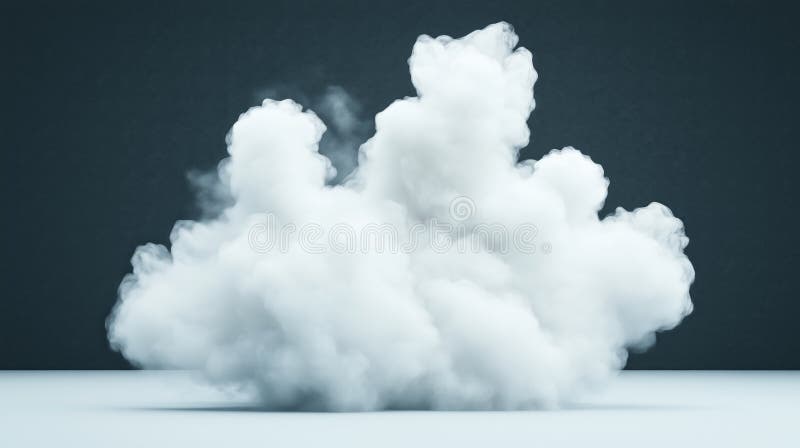 A Thick Cloud of White Fog Stands Alone in a Dark Setting, Evoking an ...