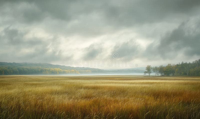 Thick Clouds Gathering Over a Wide Open Field Stock Image - Image of ...