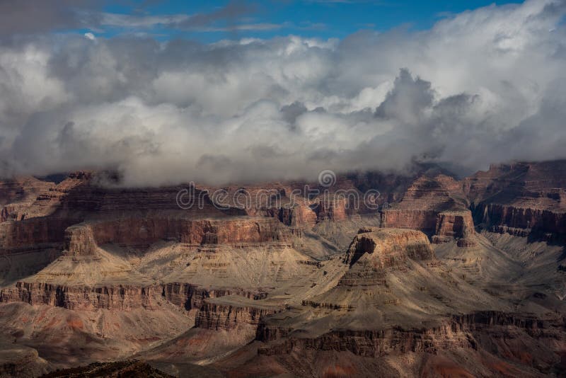 Thick Clouds Over the North Rim of Grand Canyon Stock Image - Image of ...