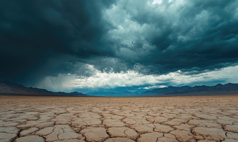 Thick Clouds Rolling Across the Sky, Casting Shadows Over a Rocky ...