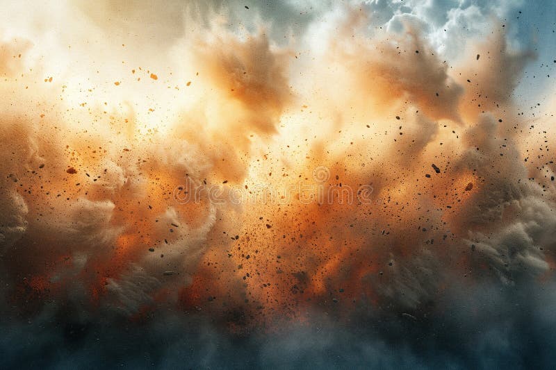 Thick Clouds of Smoke with Fire after an Explosion Close-up. Generated ...