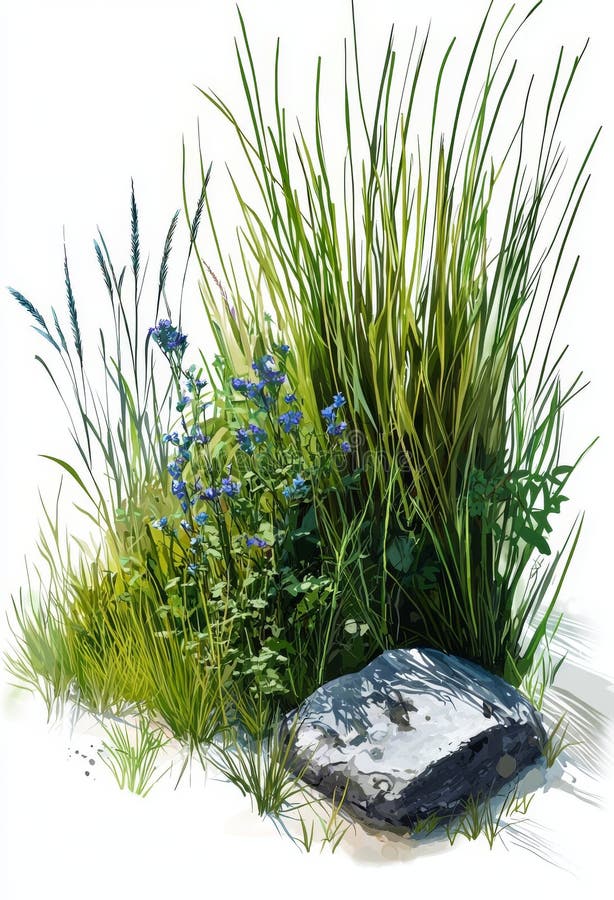 It is a Thick Cluster of Green Grass, Boasting a Smooth, Organic ...