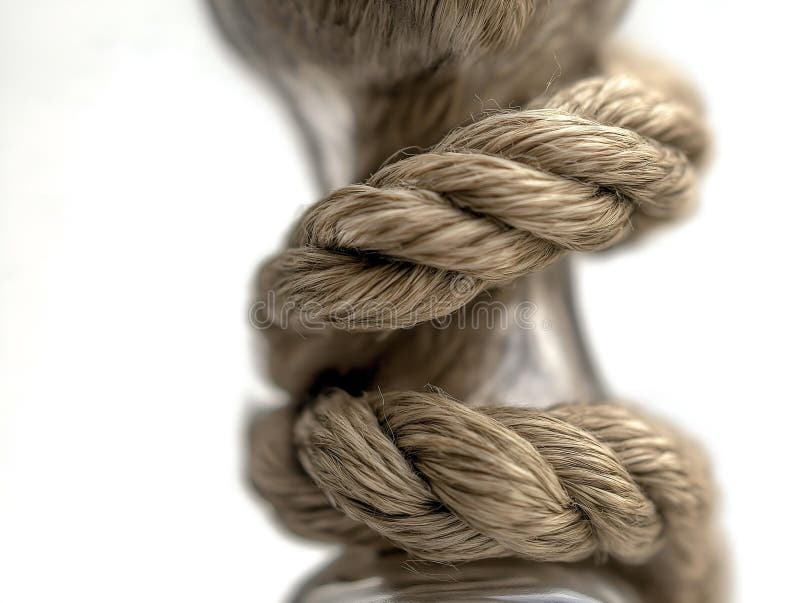 Thick Rope Coil, Beige, Textured, Studio Lighting, Vertical Composition ...