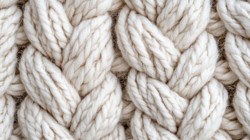 Thick Cream Colored Yarn Knit Texture Stock Illustration - Illustration ...