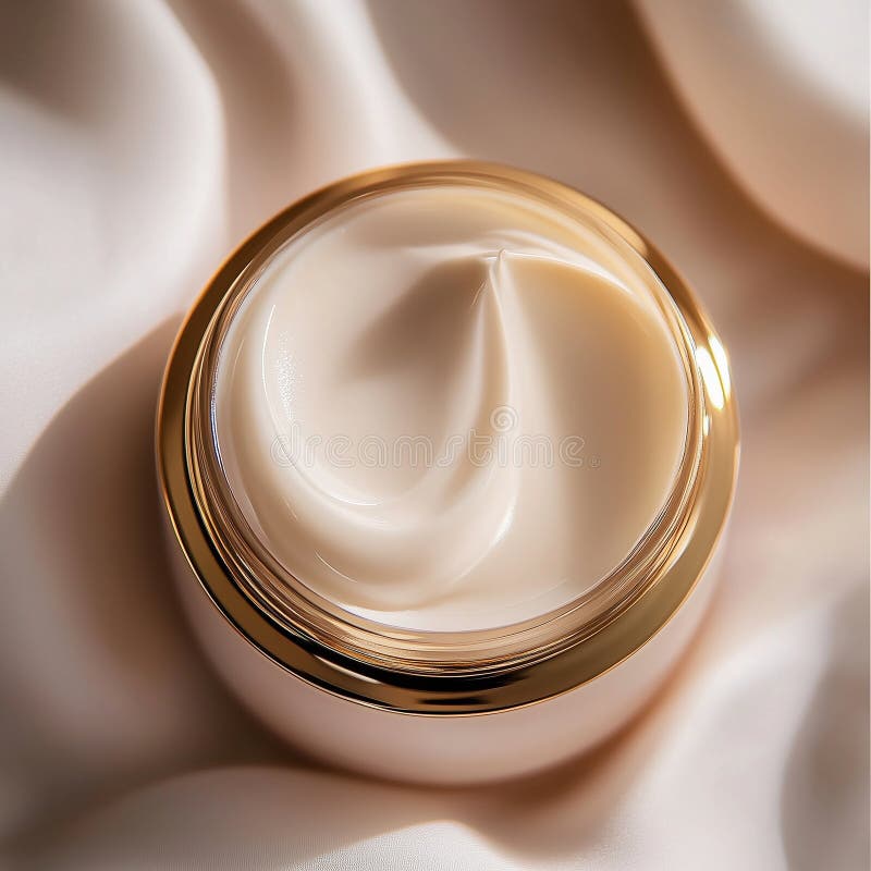 Thick, Creamy White Cream in an Open Container Stock Illustration ...