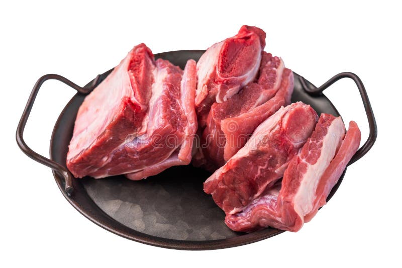 Thick Cut Raw Beef Short Ribs, Fresh Meat with Bone Isolated on White ...