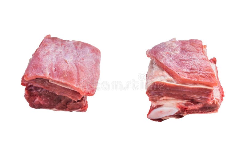 Thick Cut Raw Lamb Short Ribs, Fresh Mutton Meat with Bone Isolated on ...