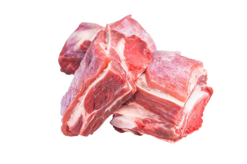 Thick Cut Raw Lamb Short Ribs, Fresh Mutton Meat with Bone Isolated on ...