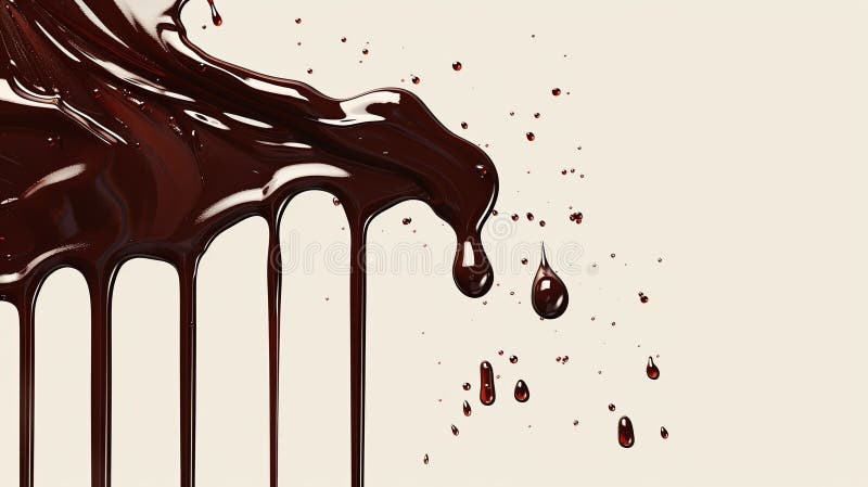 Rich Melted Chocolate Droplets Flow Gracefully on a Soft Cream ...