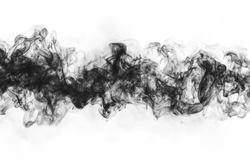Thick, Dark Smoke Flows Horizontally Against a Bright White Surface ...
