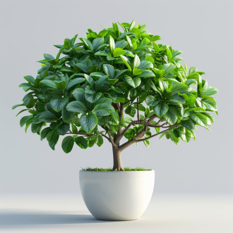 Thick and Dense Green Bonsai Tree with a Luscious Canopy, Set in a ...