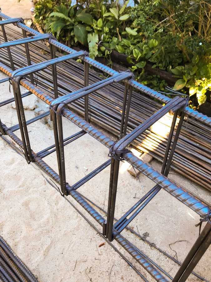 Thick Construction Steel for Building Foundation Stock Image - Image of ...