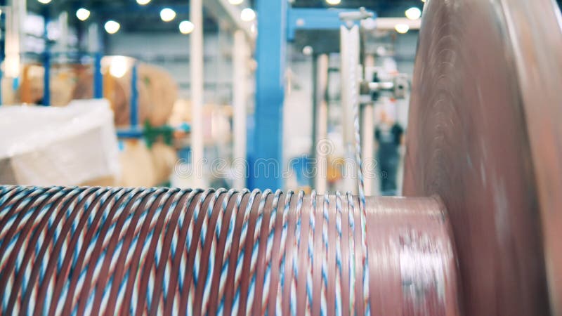 Thick Electric Wire Winding To an Old Metal Spool Stock Video - Video ...